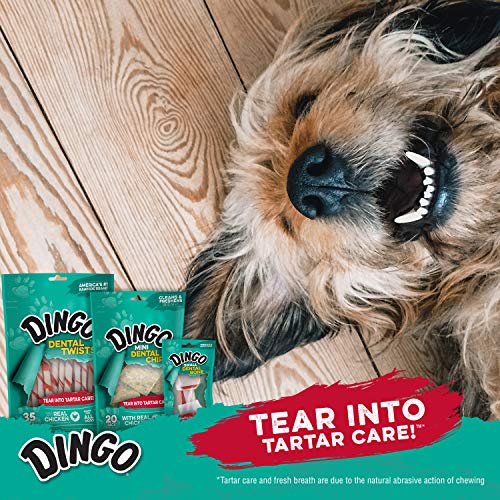 Dingo Tartar and Breath Dental Spirals for All Dogs, 15-Count
