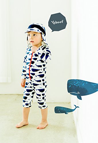 YOBAAF Baby Swimsuit/Long Sleeve Rash Guard UPF 50+ (12-24M, Whale)