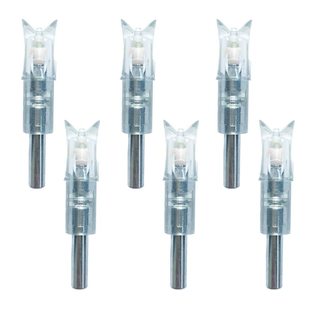6PCS Lighted Nocks for Crossbow Bolts with 0.300"/ 7.62mm Diameter,Screwdriver Included (Colorful(Flashed with 7 Colors))