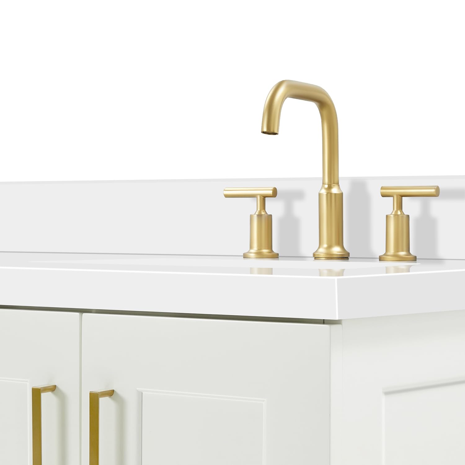ARIEL Taylor 67 Inch Double Rectangle Sink Vanity with White Quartz Countertop W/1.5" Edge in White