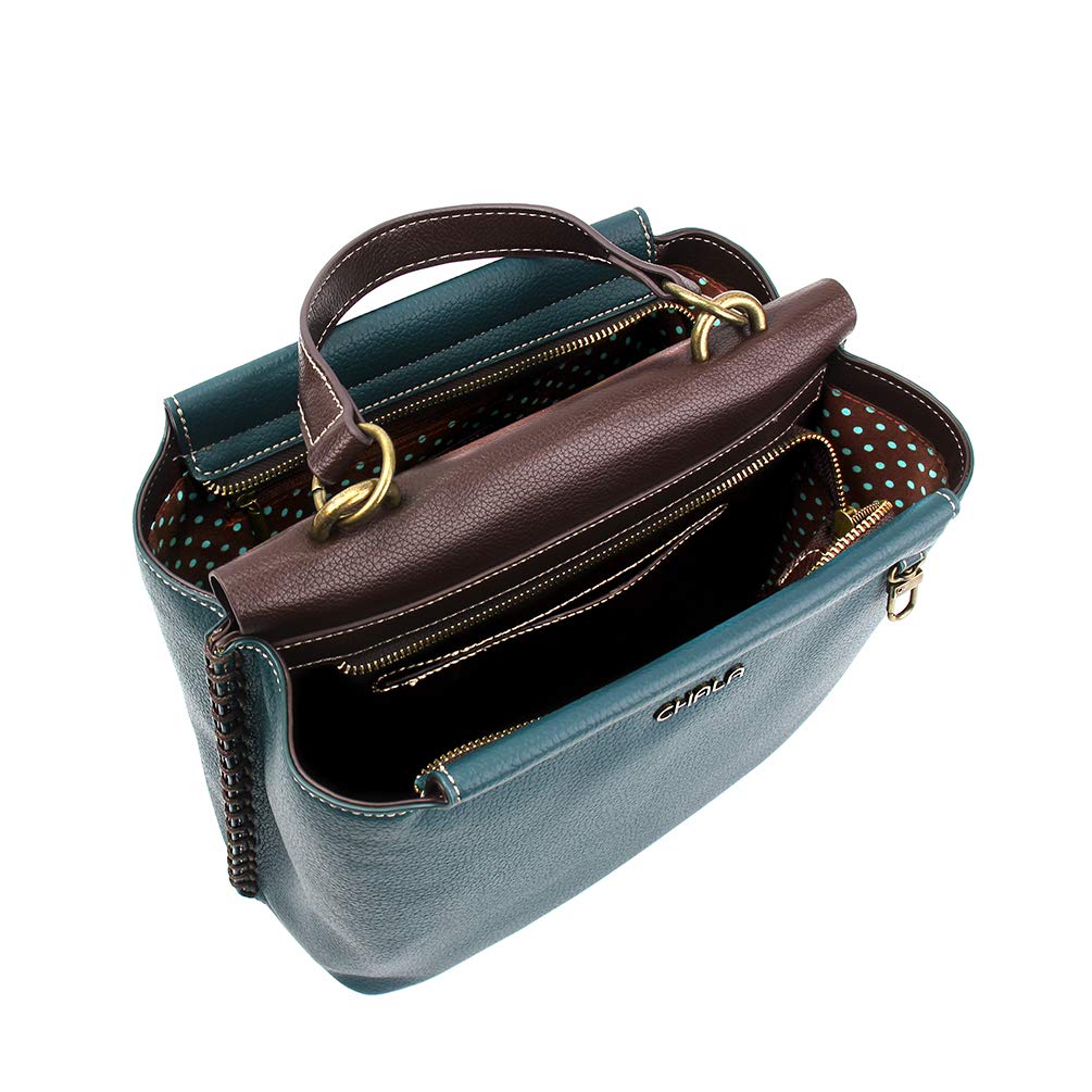CHALA Charming Satchel with Adjustable Strap - Cardinal - Turquoise