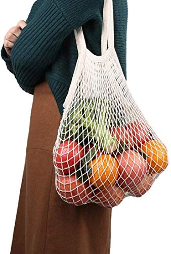 Reusable Cotton Mesh Grocery Washable Bag Black