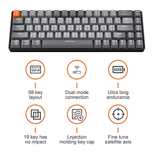 Akloker Bluetooth-Compatible 5.0 Gaming Keyboard Dual-Mode Gaming Keyboard Wireless Ergonomic Portable Travel for Computer PC