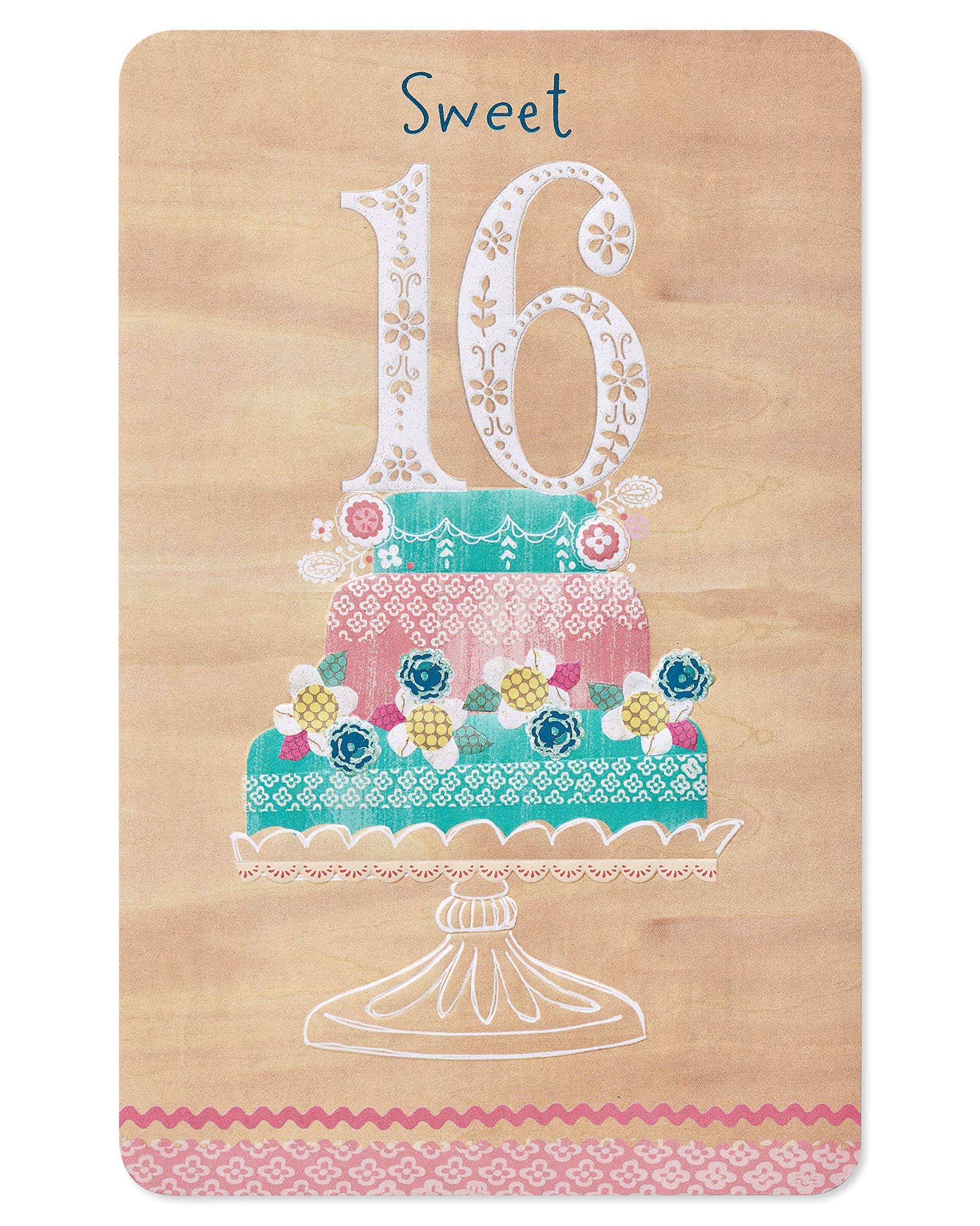 American Greetings 16th Birthday Card for Her (Sweet 16 Cake)
