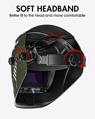 ANDELI Welding Helmet,Large Viewing True Color Solar Powered Auto Darkening Welding Helmet with Side View 4 Arc Sensor Wide Shade 4/5-8/9-13 Welder Mask for TIG MIG ARC Grinding Plasma
