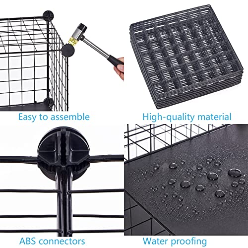 ANWBROAD Wire Cube Storage Organizer, 9 Cube Metal Grid, Wire Shelves Organizer, C grids Panels, Closet Organizer Shelves, Ideal for Bedroom Living Room Office 11.8β x 11.8β Black ULWT009B