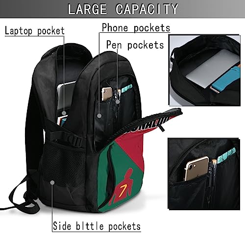 Auqizbx Football Number 7 Ronaldo Laptop Backpack Work Travel Backpack With Usb Charging Port Men Women
