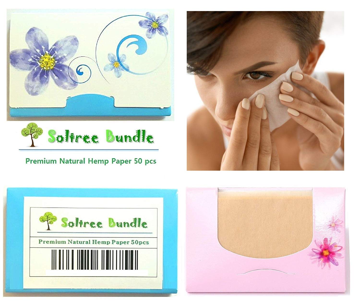SoltreeBundle 2pcs No Sebum Mineral Powder 5g Korea Skincare with SoltreeBundle Oil Blotting Paper 50pcs