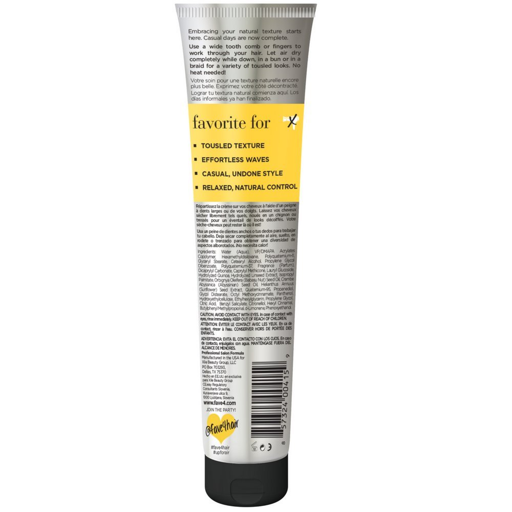 fave4 hair Up for Air Styling Cream, Air Dry Cream for Heat Free Styling & Smoothing, 5.5 fl oz