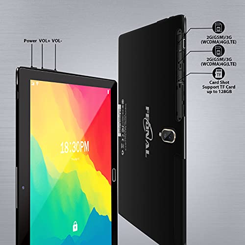 Android 11.0 Tablet, 2 in 1 Tablet 10.1 inch, 4G Cellular Tablet with Keyboard, Octa-Core, 64GB Storage, 4GB RAM, Mouse, Stylus, Case, Support Dual Sim Card, 13MP Camera, WiFi, Bluetooth, GPS (Black)
