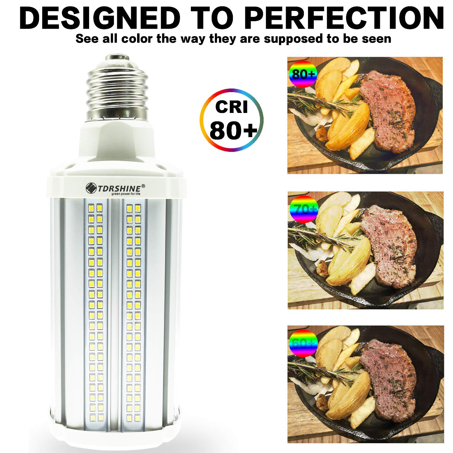 54W LED Corn Light Bulb Super Bright(400 Watt Equivalent 7020 Lumens 5000K E40 Large Mogul Base Large Area Cool Daylight White for Indoor Garage Warehouse High Bay Barn Parking Lot Patio
