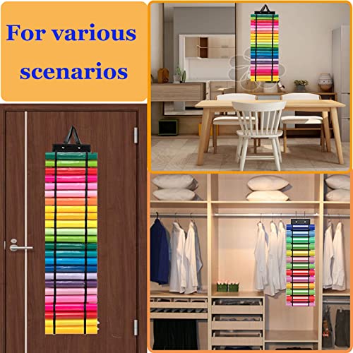Amremsu 48 Compartments Vinyl Roll Storage, Vinyl Roll Holder Vinyl Organizer, Vinyl Storage Rack Wall Mount/Over The Door for Craft Room Organizers and Storage Lengthened(Black)