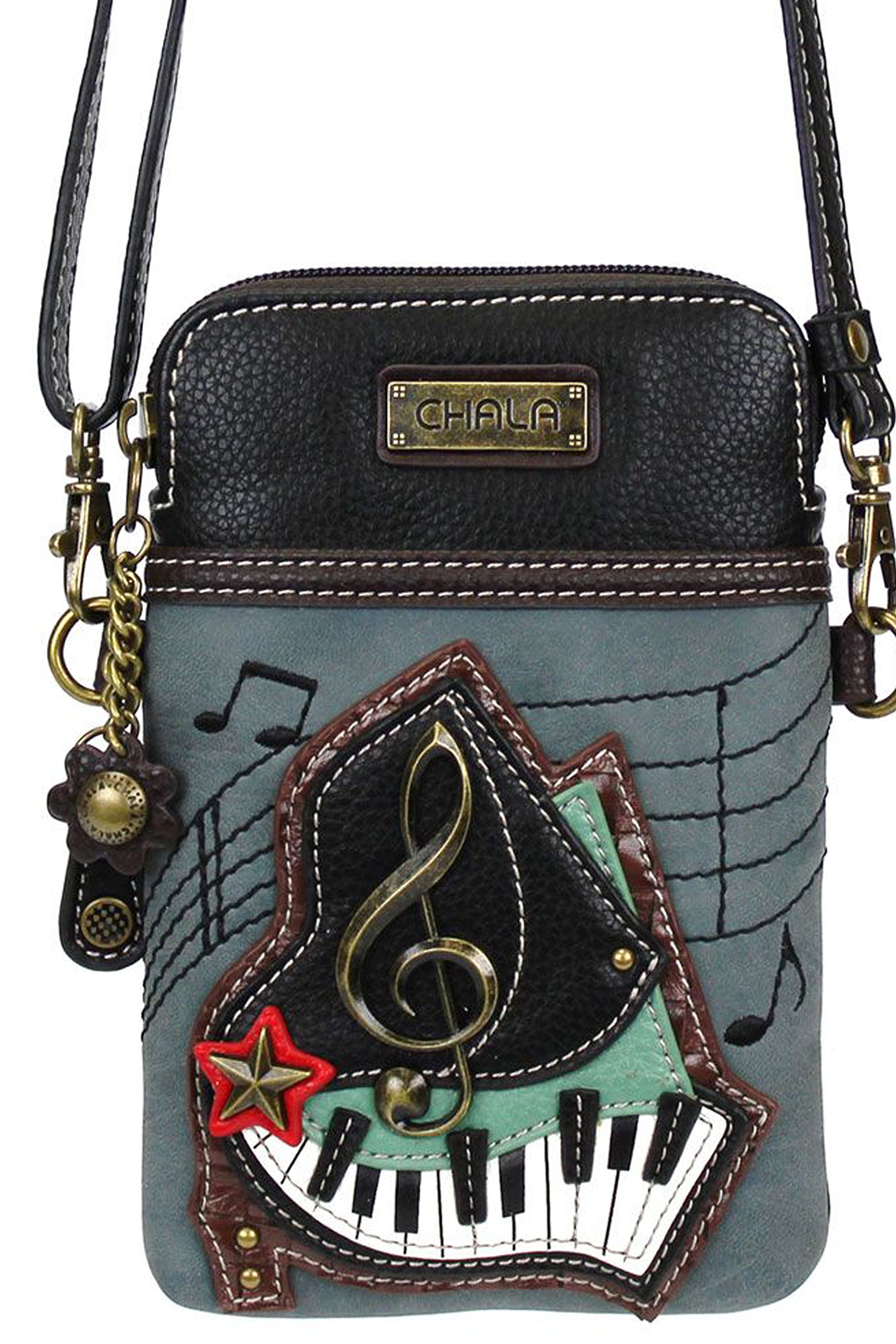 Chala Piano Cellphone Crossbody Handbag - Convertible Strap Music Lovers, Piano Players, Piano Teacher