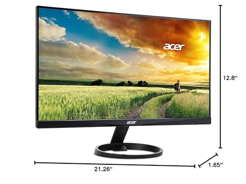 acer Widescreen LCD Computer Monitor, 23.8” Full HD 1920 x 1080 IPS Display, 4ms Response Time, 250nit Brightness, NTSC 72% Color Gamut, Low Blue Light, HDMI, VGA, DVI, Black, JVQ HDMI Cable