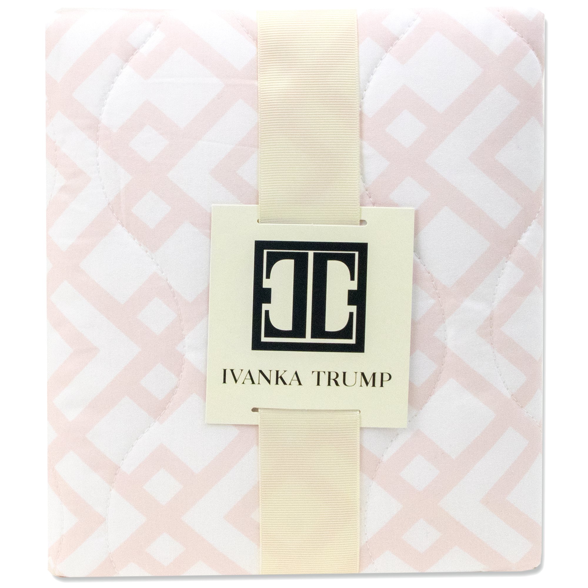 Ivanka Trump Wildflower Collection: Contoured Diaper Pad Cover for Diaper Changer - Trellis Pattern in White and Pink