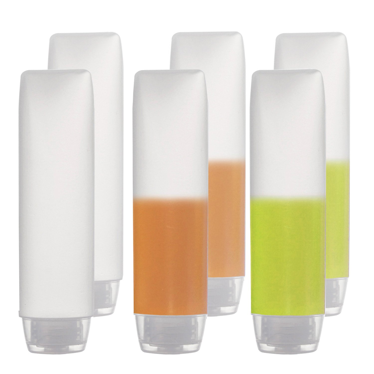 OTO 6 Pack Travel Size Plastic Squeeze Bottles for Liquids, 30ml/1 Fl. Oz TSA Approved Makeup Toiletry Cosmetic Containers