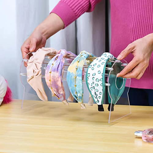 Ausalivan Acrylic Headband Holder Organizer,Headband Storage Display Stand,Disney Mickey and Minnie ear holder,Clear Hair Accessory Rack For Girls Room