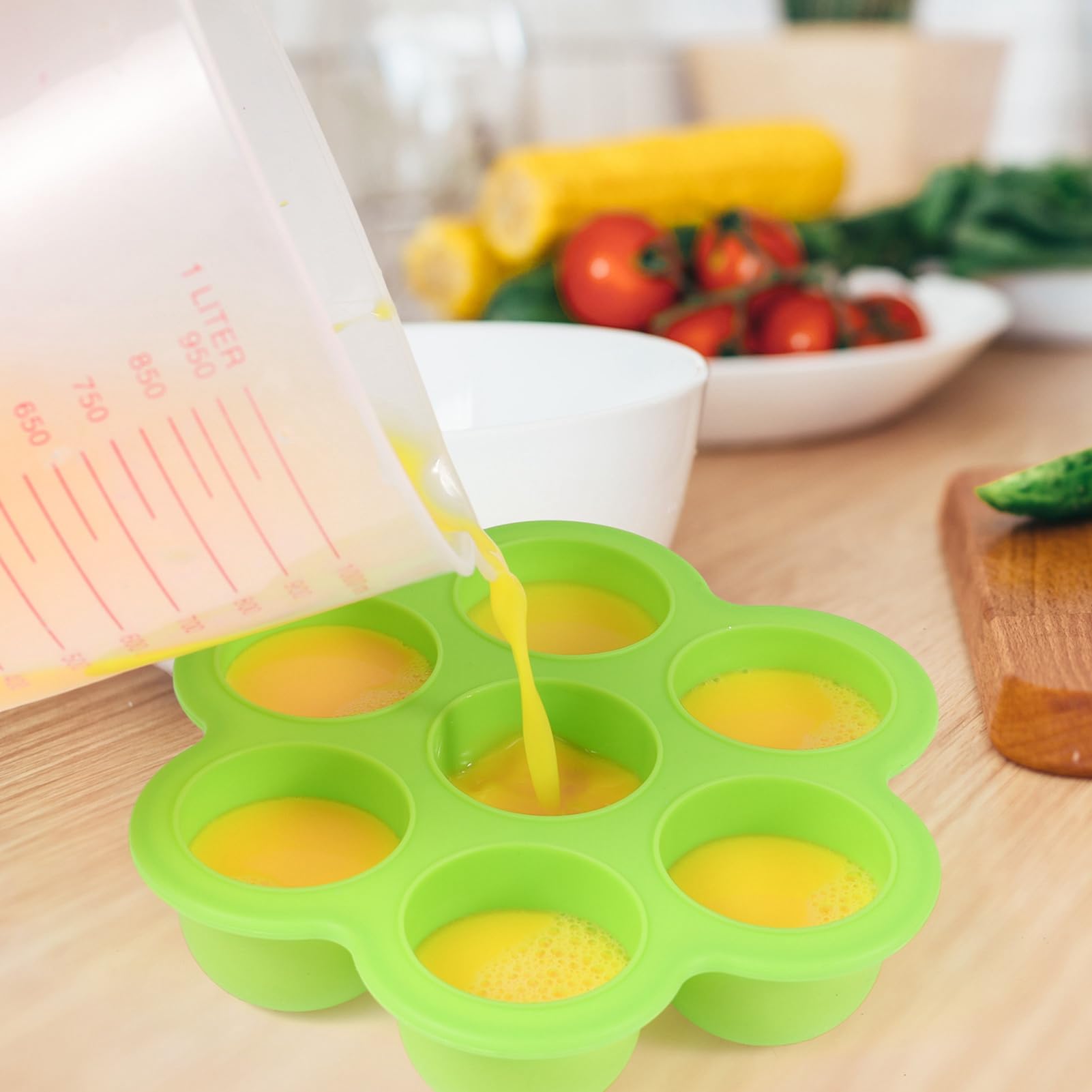 DragonflyDreams 4 Pack Silicone Egg Bites Molds, Air Fryer Egg Mold, Reusable Egg Bites Pan with Lid-Alternative to Sous Vide Egg Bite Maker for 5,6,8qt Pressure-Cooker-Accessories