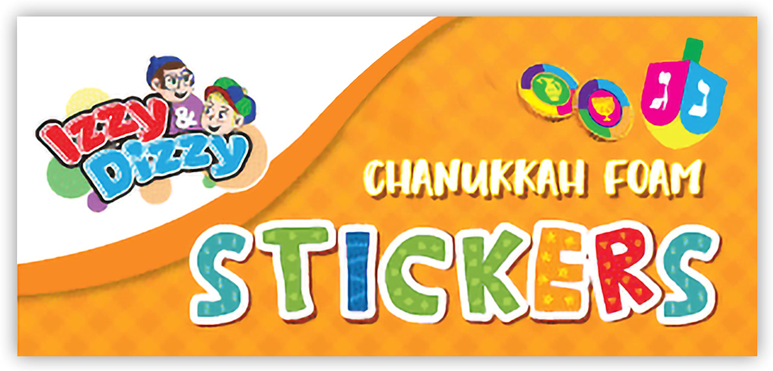 Chanukah Foam Stickers - 4 Pack - Dreidels, Menorahs and More - Hanukah Stationary, Arts and Crafts - Gifts and Games - Izzy 'n' Dizzy
