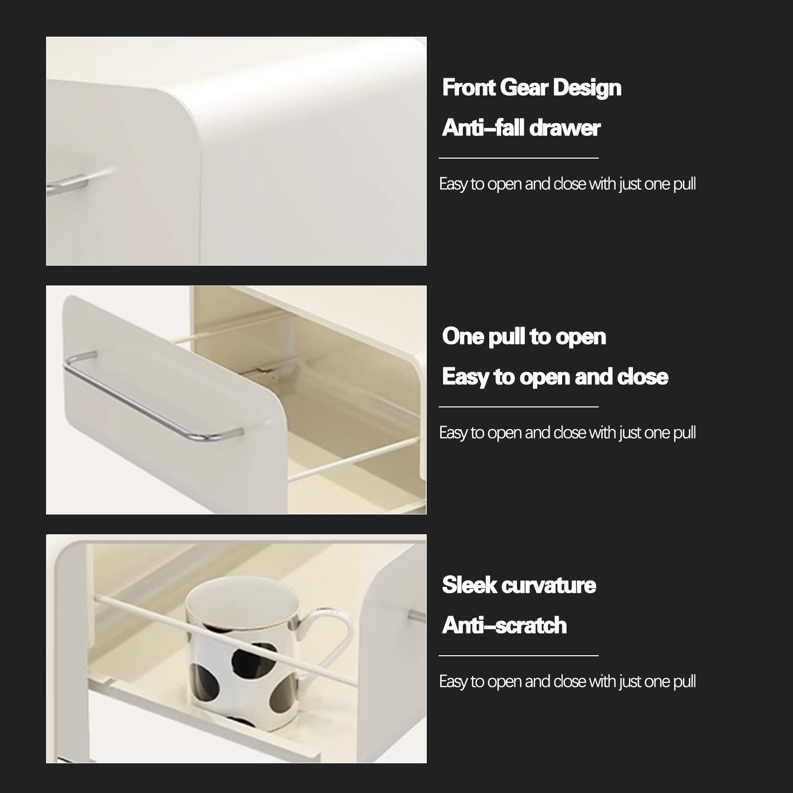 K Cup Holder, Coffee Pod Storage Organizer Drawer for Counter for for Kitchen Office Break Rooms Coffee Bar (White, Handle Storage Rack)
