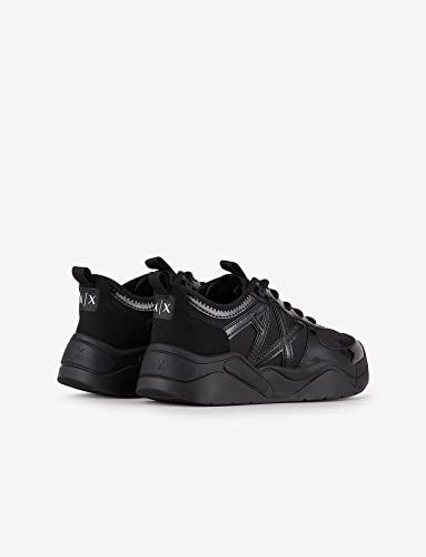 A|X ARMANI EXCHANGE Women's AX Logo Streetwear Sneaker, Black, 8.5