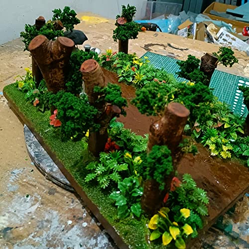 88pcs Model Trees Mixed Miniature Plants Model Train Scenery Architecture Trees Fairy Garden Trees Wargame Trees Model for Diorama DIY Craft Scenery Landscape Natural Green
