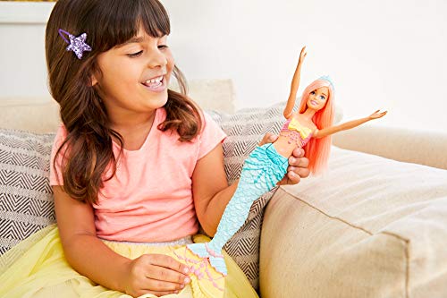Barbie Dreamtopia Mermaid Doll, approx. 12-inch, Rainbow Tail, Coral Hair, for 3 to 7 Year Olds