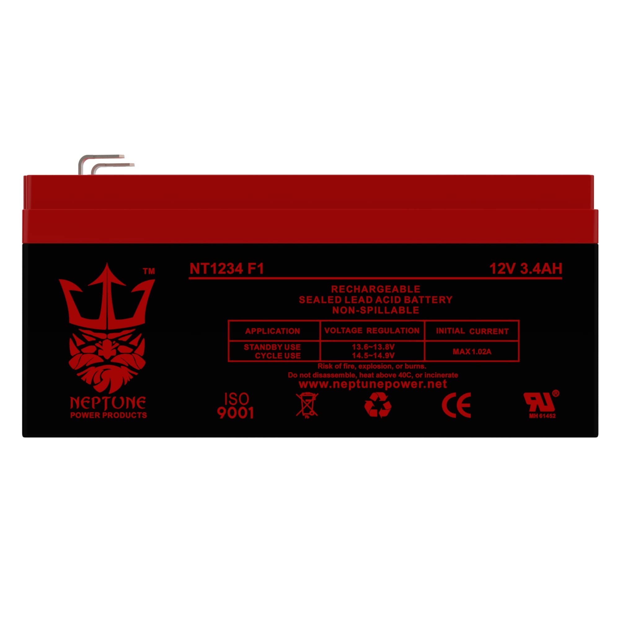 Neptune 12V 3.4AH Replacement Battery for Powersonic RBC35 WP3-12