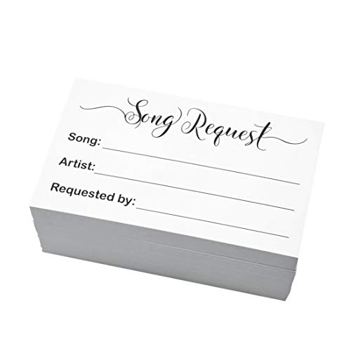RXBC2011 100 Song Request Cards Play Song at Wedding Reception Prom Dance Party Band DJ Karaoke Music Suggestion Note