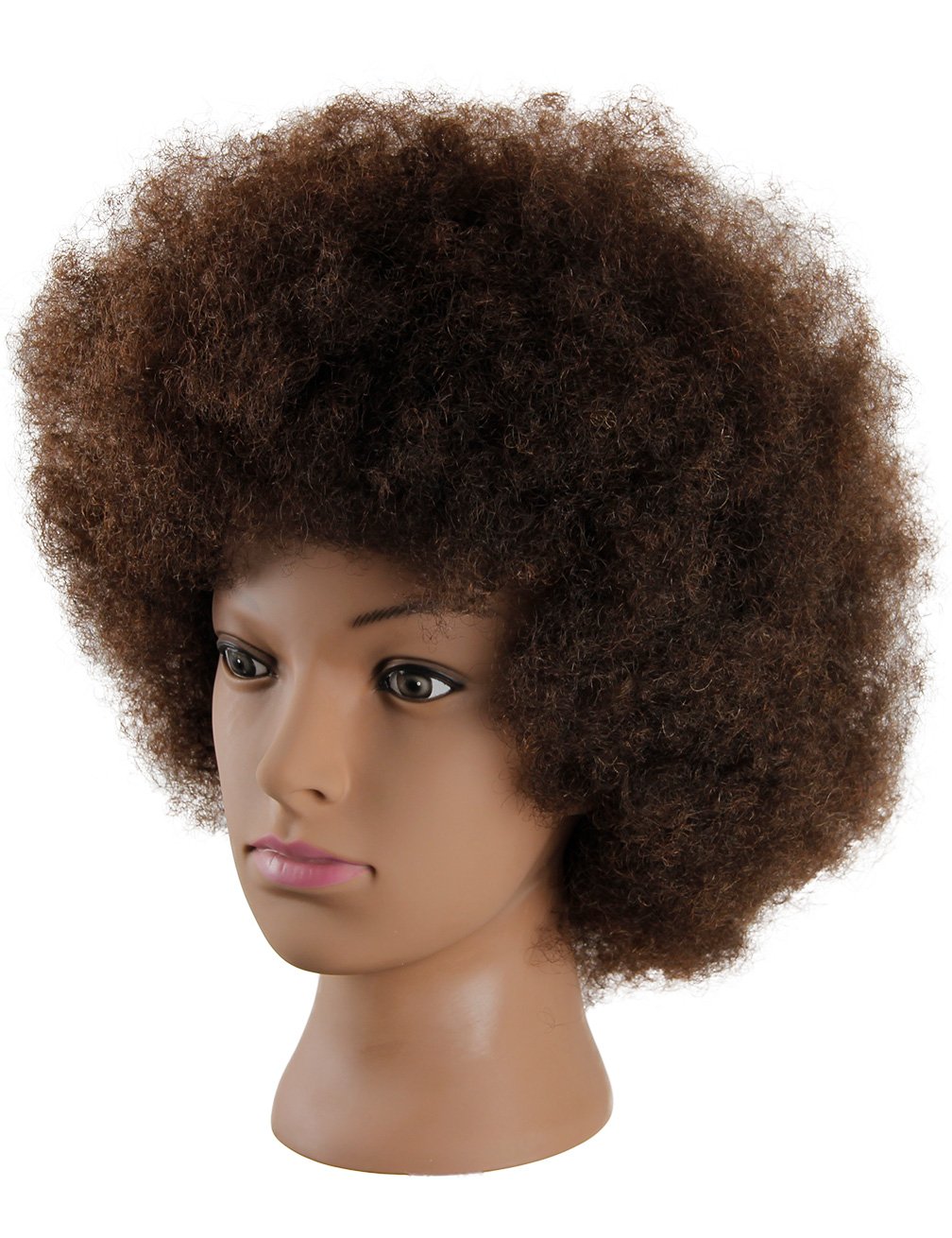 Kalyx Mannequin Head African American with 100% Human Hair Cosmetology Afro Hair Manikin Head for Practice Styling Braiding