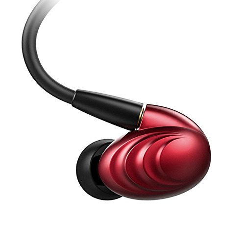 FiiO F9 Best Over The Ear Headphones/Earphones/Earbuds Detachable Cable Design Triple Driver Hybrid in-Ear Monitors with Android Compatible Mic and Remote (Red) ...