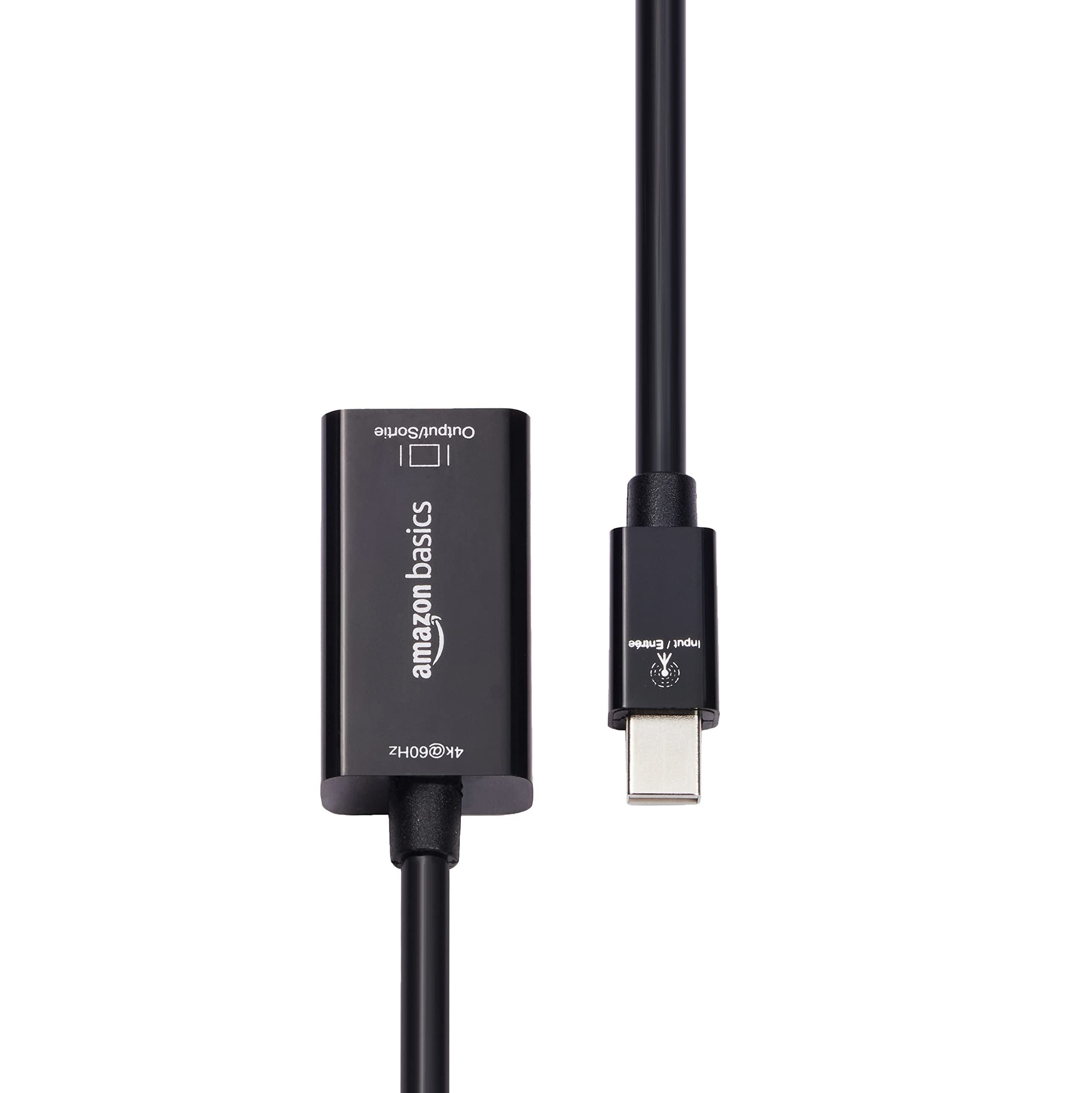 Amazon Basics Mini DisplayPort to HDMI Adapter (4k@60Hz), 1.97 x 0.83 x 0.59 in, Black