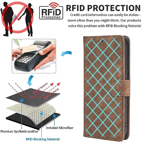 Case Compatible with Infinix Note 30i 4G X6716,Leather Case with Card Slot.Wallet Design,RFID Protection.Standable Flip Case Brown