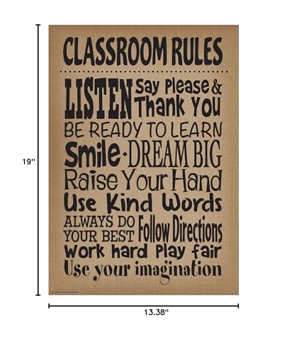 Teacher Created Resources 7403 Burlap Classroom Rules Positive Poster