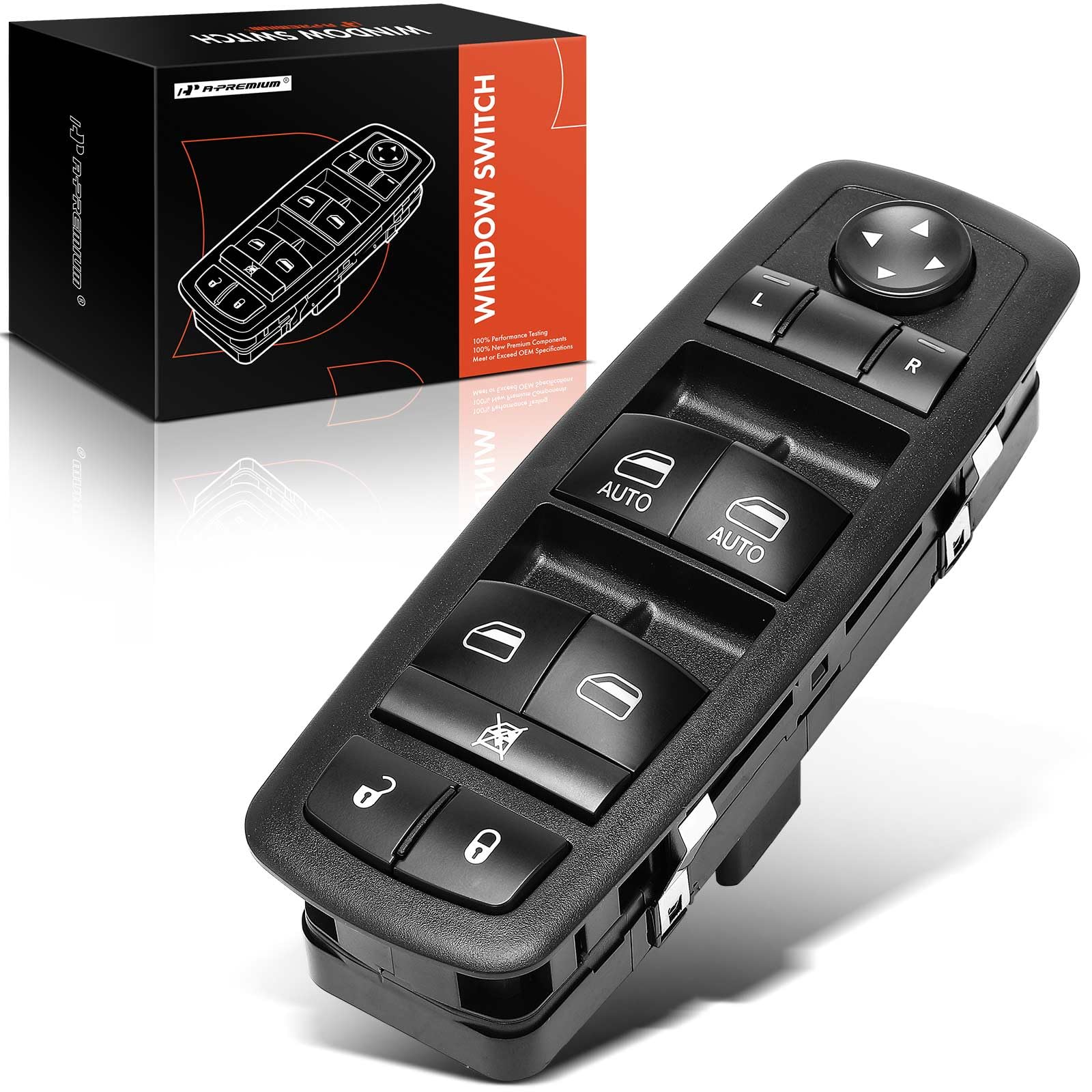 A-Premium Power Master Window Switch Front Driver Replacement for Dodge Ram 1500/2500/3500 2009-2010 Ram 1500/2500/3500/4500/5500 2011-2012 4602863AD (Without Power Folding Mirrors)