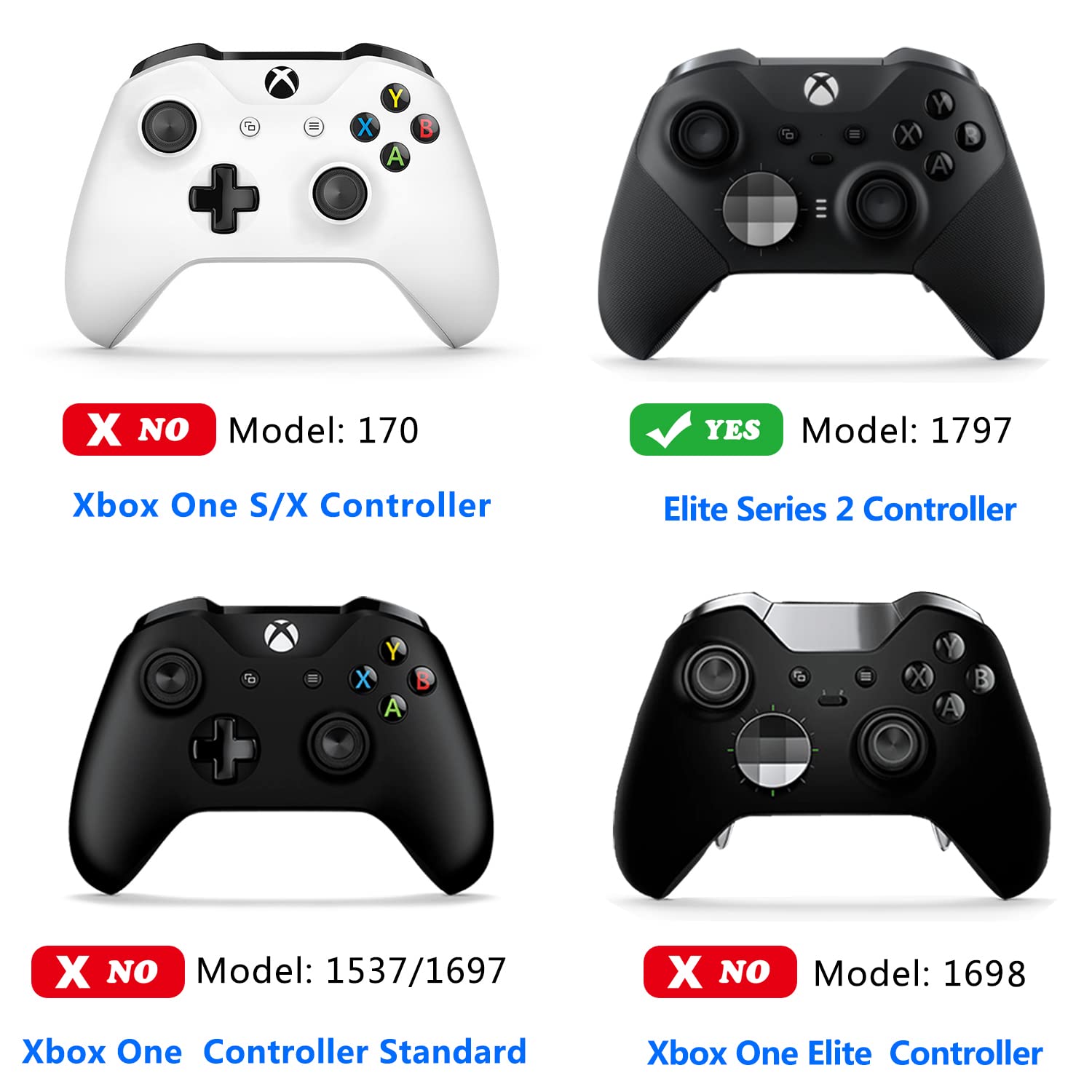 6 Swap Thumbsticks Joysticks, 4 Interchangeable Paddles and 2 Dpads for Xbox One Elite Controller Series 2 (Gold)