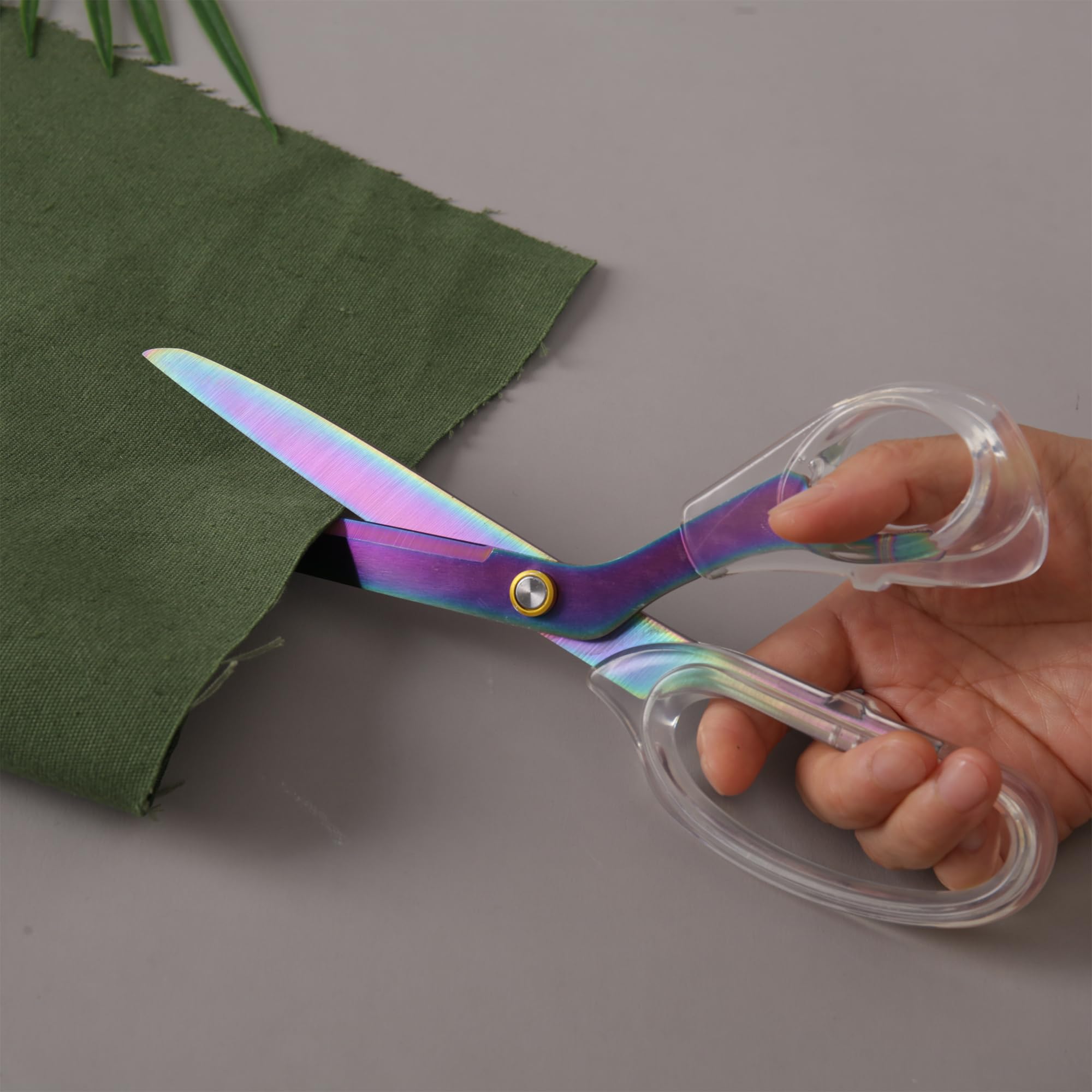 Acrylic Scissors, 9β Ultra-Sharp Titanium Coated Blades and Sharp All-Purpose Scissors, Sewing Scissors, Office Scissors, Comfortable Handle Design, Versatile Usage (Rainbow)