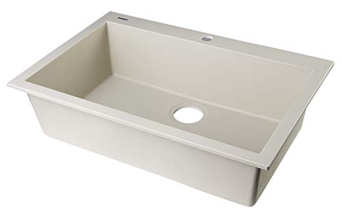 ALFI brand AB3020DI-B Drop-In Single Bowl Granite Composite Kitchen Sink, 30", Biscuit