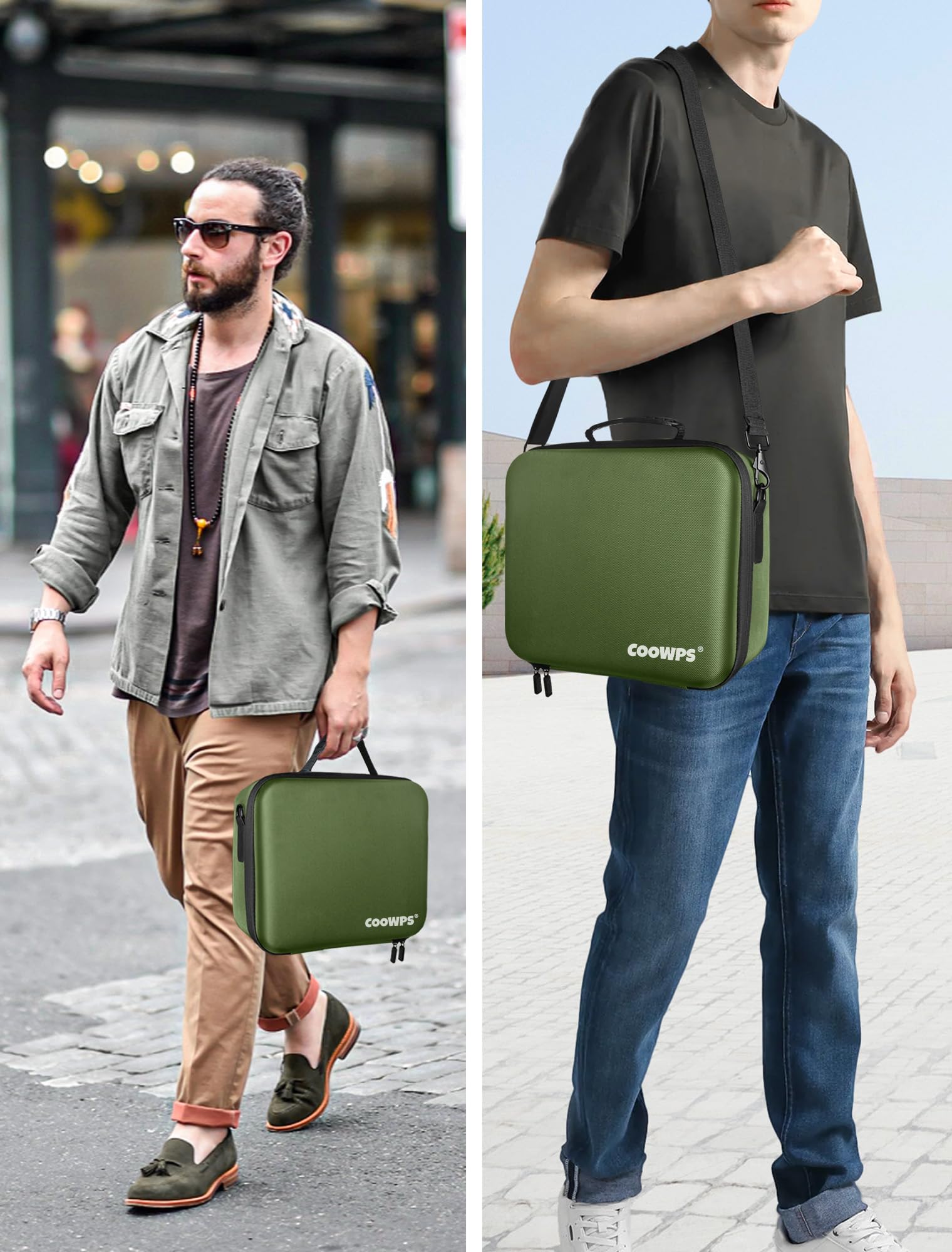 COOWPS Switch Case Compatible with Nintendo Switch and Switch OLED Model, with 21 Switch Games Card Slots, Portable Full Protection Travel Bag for Switch Console Pro Controller Accessories Green