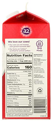 A2, Milk, Vitamin D Ultra-Pasteurized, 59 fl oz