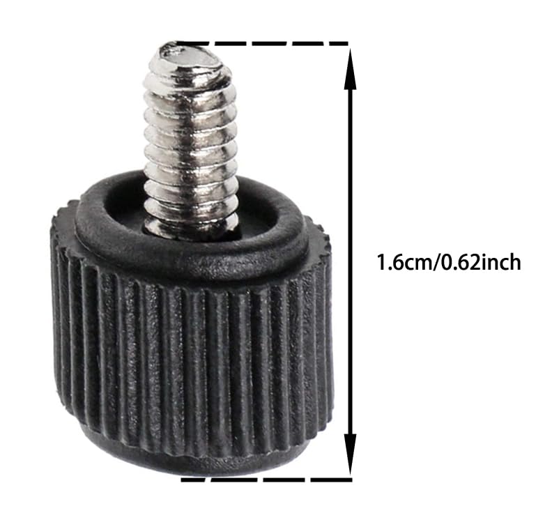 ONLYKXY #6-32 Computer Case Fastener Screws Black PC Computer Case Screw Hand Tighten Thumb Screws (10pcs)