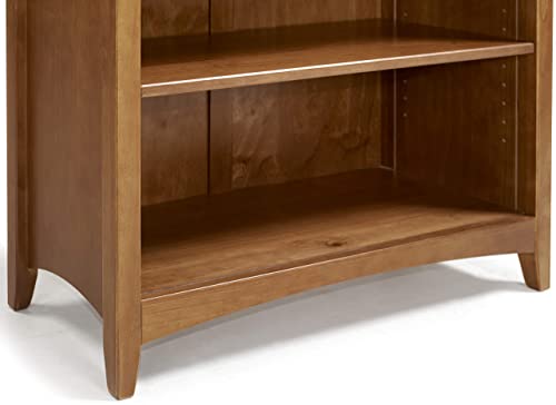 Camaflexi Shaker Style 6 Shelf Bookcase / Solid Wood / 72 inch Tall / Adjustable Shelving / Closed Back / Display Bookshelf for Living Room, Bedroom, Home and Office, Cherry