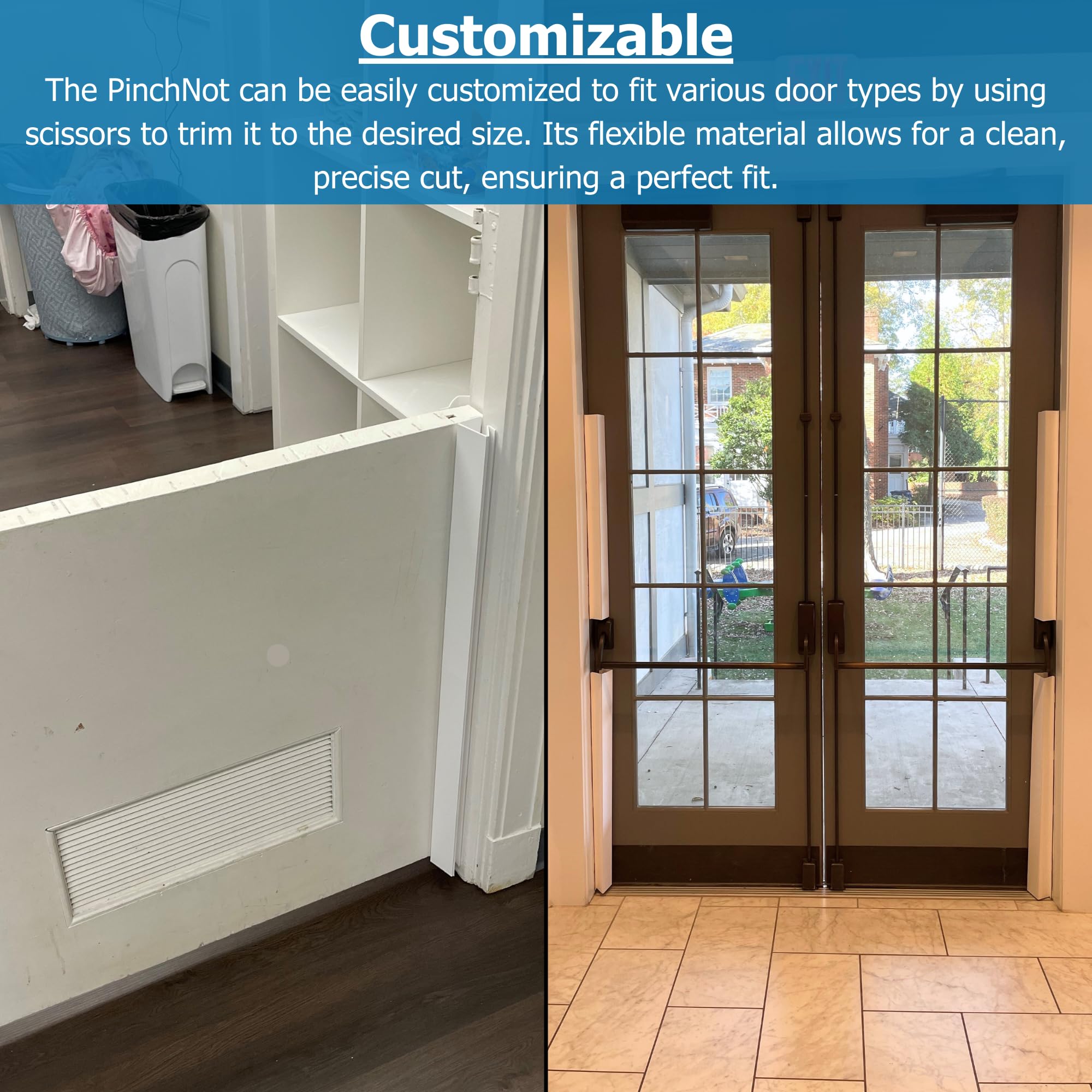 PinchNot Commercial Set Door Finger Hinge-Side Safety Guard Shield Protector