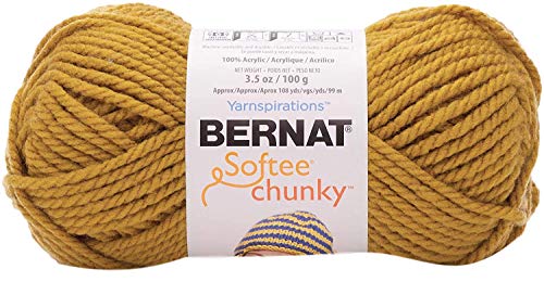 Bernat Softee Chunky Yarn Bundle Super Bulky Number 6, 3 Skeins (Brass)