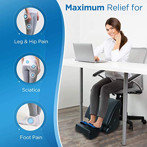 VUE Adjustable Footrest, Upgrade Ergonomic Footrest Max-Load 180LBS with 3 Functional Modes & Massage Office Foot Rest Under Desk for Home, Office, Car, Train