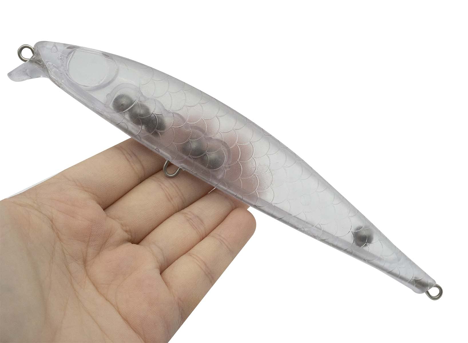 5pcs Unpainted Fishing Lures 18cm 36.45g Minnowbait FishingTopwater Freshwater Artifical Bait Blanks Fishing Plugs Spoons 279# Free Eye