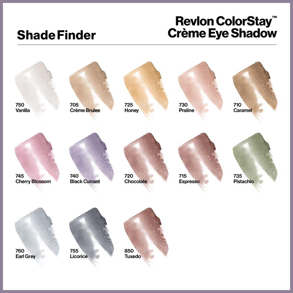 Revlon Colorstay Creme Eye Shadow, Longwear Blendable Matte or Shimmer Eye Makeup with Applicator Brush in Black, Tuxedo (850)