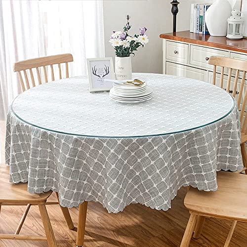 48 inch Clear Round Glass Top, 3/8" Thick Tempered Table Top with Pencil Polished Edge, Transparent Flat Circular Sheet for Dining Table, Coffee Table, Restaurant Table