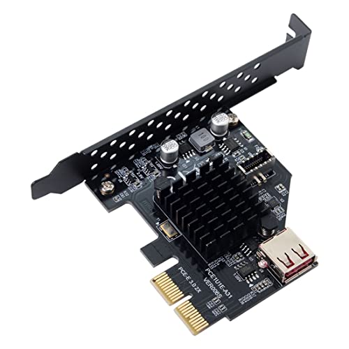 ChenYang 2 Port USB 2.0 & USB 3.1 Gen 2 Type-E Front Panel Socket to PCI-E 2X PCI Express Expansion Card Adapter