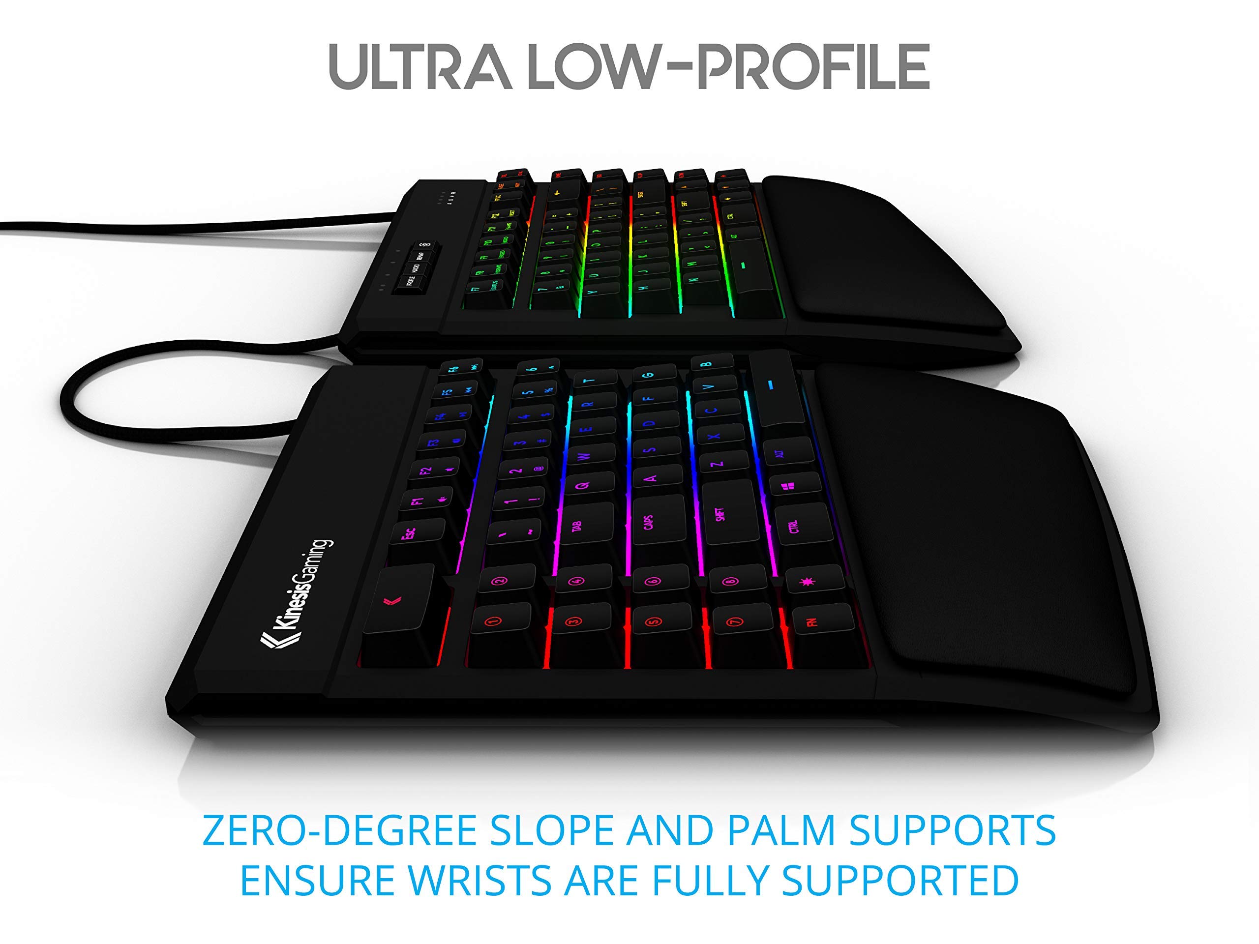 KINESIS Gaming Freestyle Edge RGB Split Mechanical Keyboard (MX Brown) (Renewed)